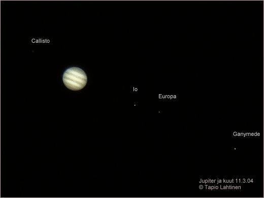 Kokkolan Capella havaintoja - Saturnus Jupiter 11.3.2004